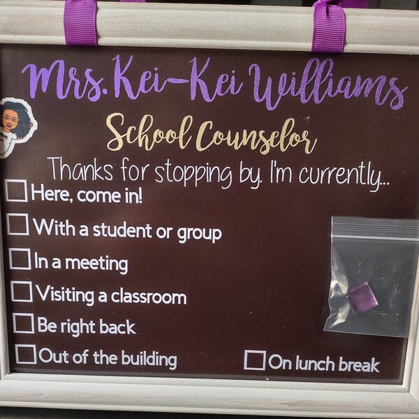 School Counselor Office,bitmoji Sign,school Counselor Door Sign,on the ...