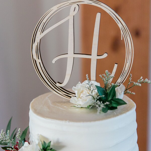 Wooden Cake Topper, Elegant Wedding Cake Topper, Custom Wedding Cake ...
