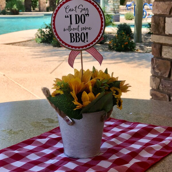 I Do BBQ Bridal Shower Centerpiece Sticks, Co-ed Wedding Shower Table ...