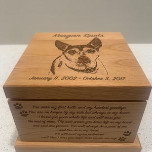 Custom Engraved Pet Urn Pet Memorial Engraving Pet Photo - Etsy