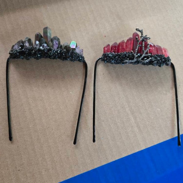 Crystal Pocket Boutonniere With Amethyst and Black Quartz, Crystal ...