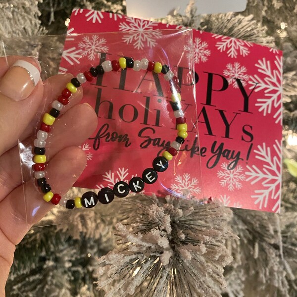 Mickey Mouse / Hiya Pal / Oh Boy Beaded Bracelets - Etsy