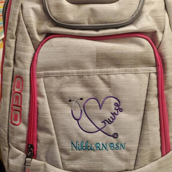 Personalized Nurse Backpack Custom Embroidered Respiratory Radiology ...