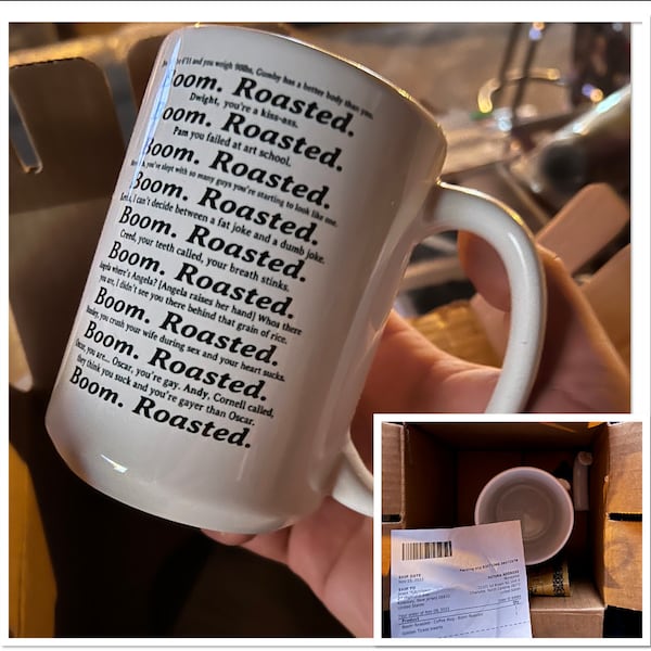 Boom Roasted the Office Coffee Mug | Funny Coffee Mugs | Michael Scott ...