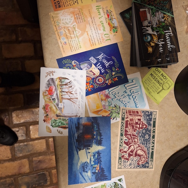 Mail Carrier Postcard - Deer Eating Letters at Mailbox - Postal ...