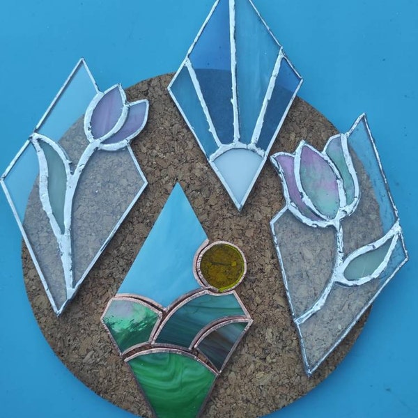 Moon Lotus Flower Stained Glass Pattern, Stained Glass Pattern, Digital ...