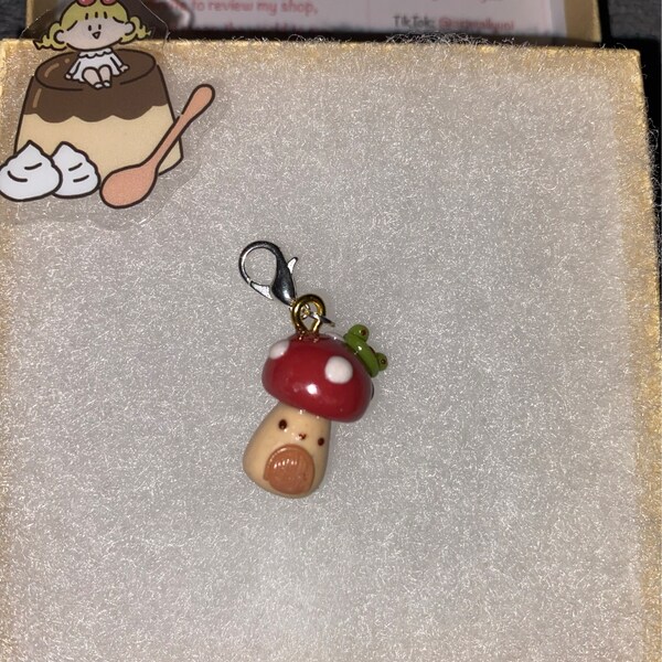 Cute Matcha Tayaki Bear Charm / Handmade Polymer Clay Charms ...