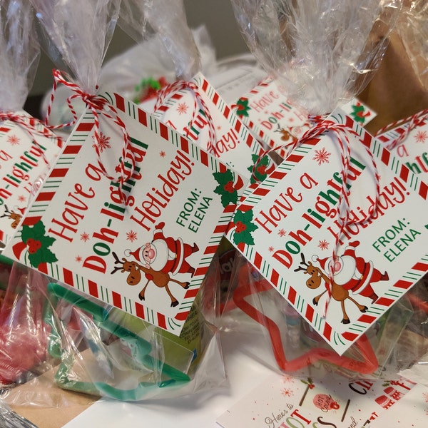 Christmas Play Doh Tag, Doh Lightful Classroom Favor, School Winter Tag ...