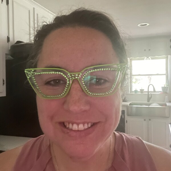 Reading Glasses Elegant Black Square Readers With Silver Rhinestones ...