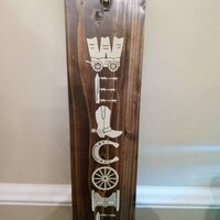 Welcome Western for Door Wood Sign Vertical SVG File for Cutting ...