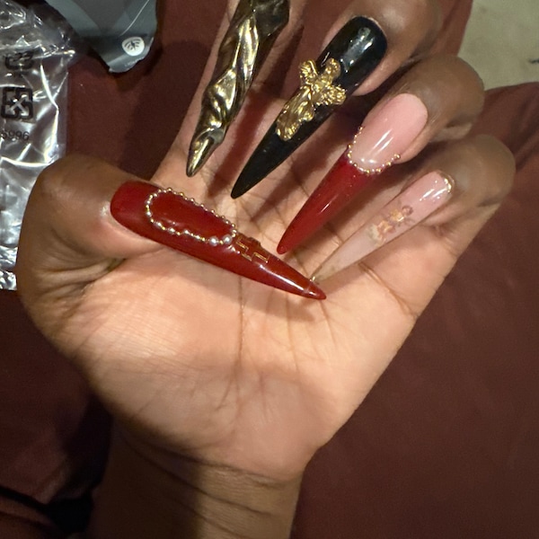 Catholic Religious Press on Nails | Church Motifs With Angels, Cross ...