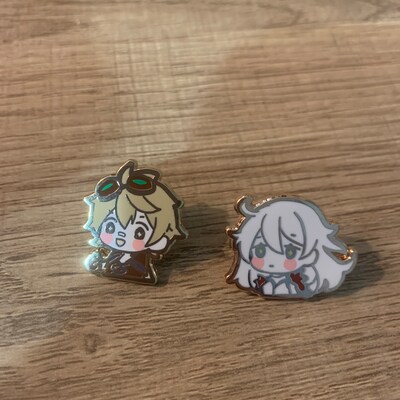 GACHA Genshin Party Chibis Hard Enamel Pins SET A - Etsy