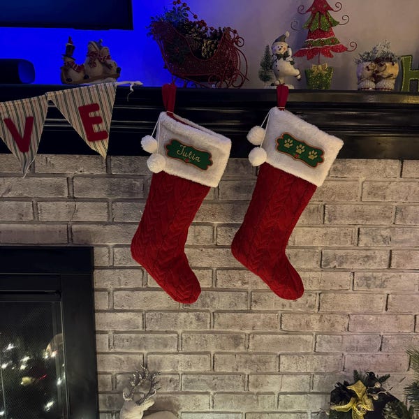 Christmas Stocking NAME PATCH - 5" X 2" Custom Personalized Iron on or ...