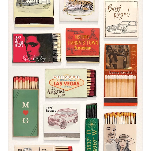 CUSTOM Matchbook Art | Personalized Digital Matchbox Wall Art Gift ...