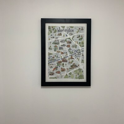 Denshaw Illustrated Map, A3 Art Print, Saddleworth Village Map ...