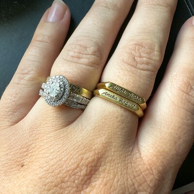 Bar Name Ring by Caitlyn Minimalist Signet Name Ring Custom Skinny Bar ...