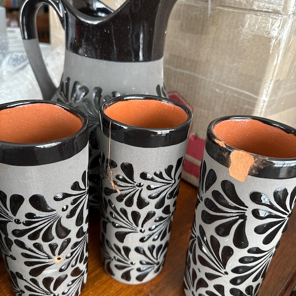 Pitcher Set With 6 Cups | Jarra Con 6 Vasos | Made in Mexico | Hecho En ...