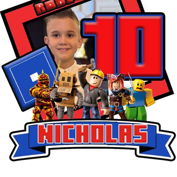 Personalised Roblox Cake Topper With Any Name, Age and Your Photo ...
