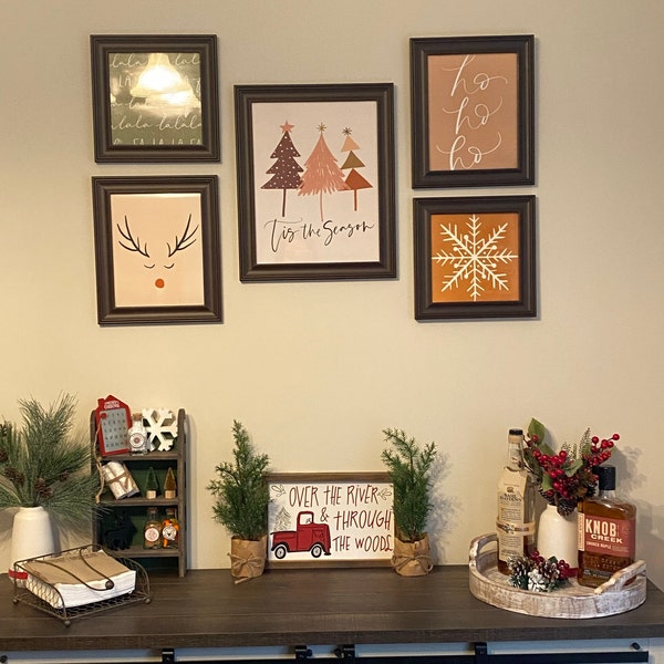 Christmas Set of 7 Prints, Gallery Wall Art, Christmas Printable Art ...