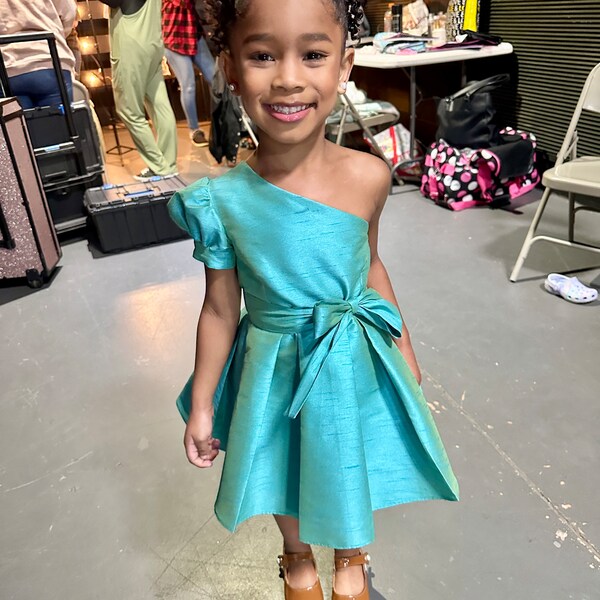 Girls Pageant Party Interview Dress, Size 3, Bright White and Neon ...