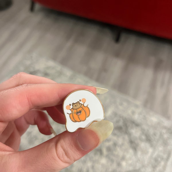 Ghost Enamel Pin | Kawaii Ghost Pin | Rose Gold Pin | Hard Enamel Pin ...