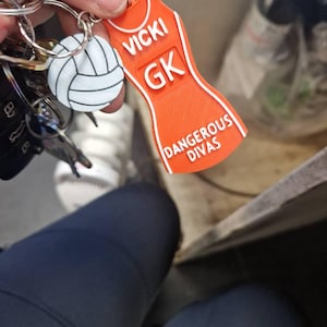 Personalized Netball Uniform Keychain, 3D Printed PLA, Custom Sports ...