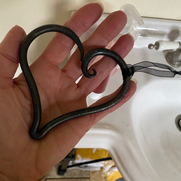 Forged Iron Heart Wall Artwork - Personalized Metal Sculpture - Wedding ...