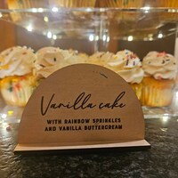 Wooden Buffet Food Name Sign, Food Table Tent Card, Food Tag, Cute ...