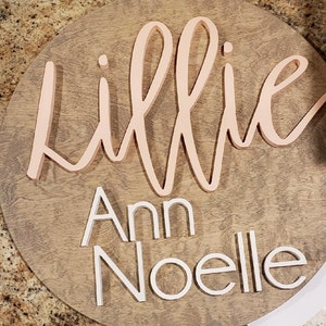 Custom Flower Name Sign floral Nursery Round Sign Child | Etsy