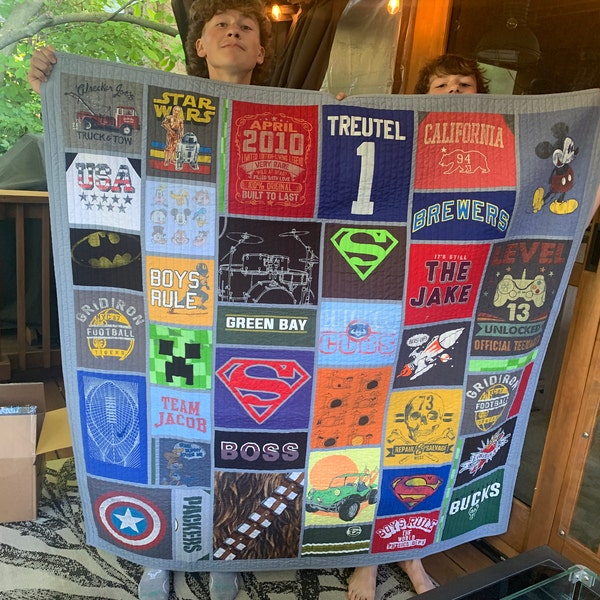 Custom Memory Quilt. Made-to-order Quilt Using Clothing Worn by Your ...