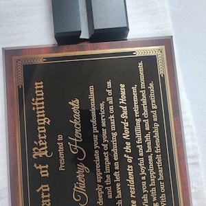 Hexagon Acrylic Trophy With Wood Base / Science Award / STEM Award ...