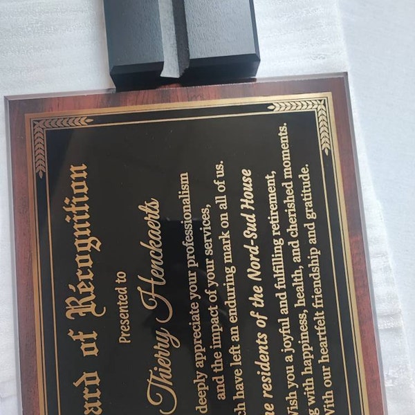 Personalized Engraved Trophy Plaque Award - Walnut / Cherry Trophy ...