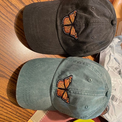 Monarch Butterfly Embroidered Hat, Baseball Cap, Sun Cap, Garden Cap ...