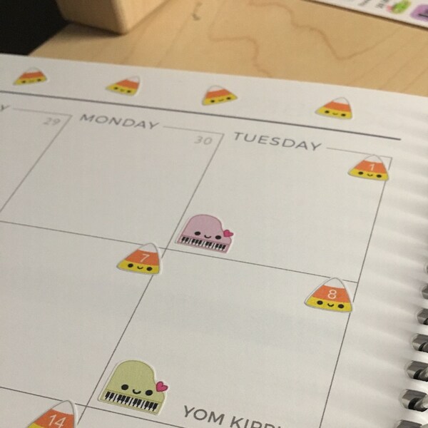 MINI Happy Piano Music Tracker Reminder Kawaii Stickers Erin Condren ...