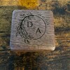 Square Double Ring Box Engraved Wood Ring Bearer Box for Wedding ...