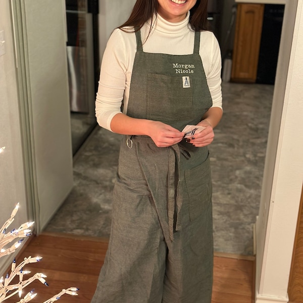 Dark Gray Durable Cotton Canvas Pottery Apron Ceramic Apron Throwing ...