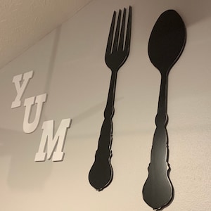 Fork Spoon Dining Room Sign Farmhouse Sign Decor Farmhouse Style Giant ...
