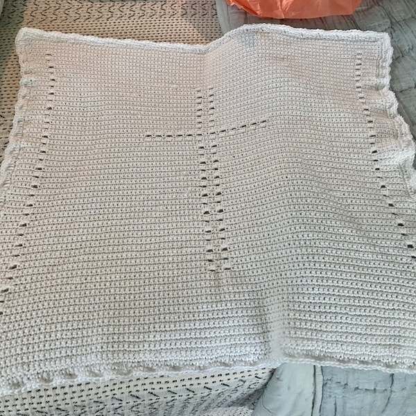 Crochet Cross Baby Blanket Pattern: Christening Gift 1st Cross (PDF ...