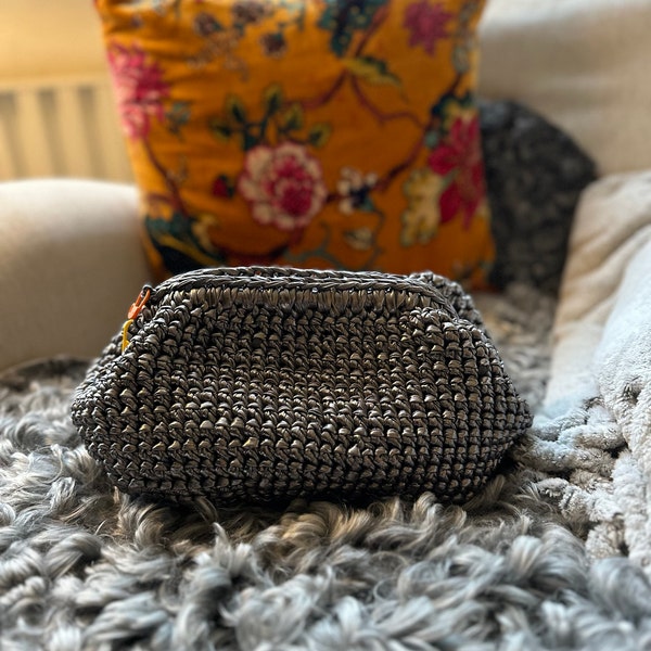 Metallic T-shirt Yarn Crochet Bags Knit Bags Metallic Yarn for Bags ...