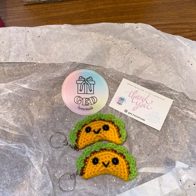 Taco Crochet Keychain - Etsy