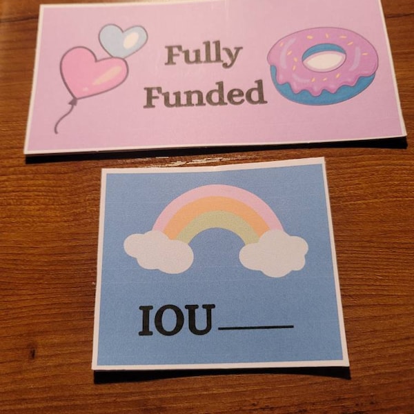 Fully Funded and IOU Digital Slips - Etsy