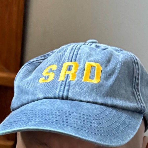 Custom Embroidered Cap - Unisex Personalised Vintage Washed Out Cotton ...