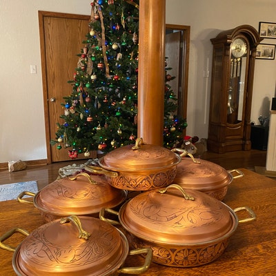 Hand Carved Copper Pots,handmade Copper Roasting Pots,thick Copper Pots ...