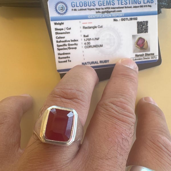 Natural Certified Emerald Astrological Ring, Birthstone Emerald Ring ...