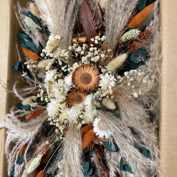 Bride Wedding Bouquet ，baby's Breath+ Pampas Flower+daisy Dried Flower ...
