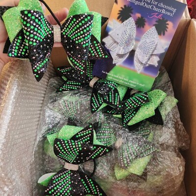 Team Orders Only// Min Order 10 Cheer Bows// Large 7 White Rhinestone ...