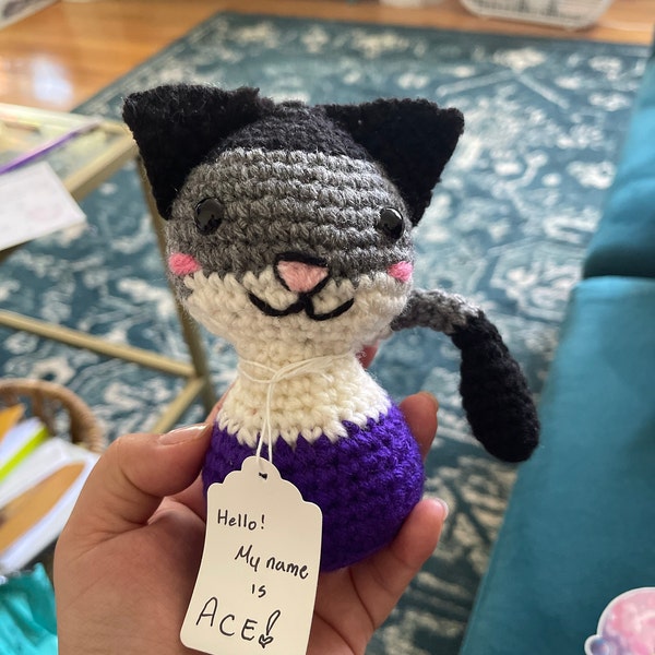 Aroace Pride Kitty-mallow Crochet Cat Doll - Etsy