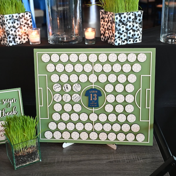 Football Guestbook, Bar Mitzvah Soccer, Wedding Guest Book Alternative ...