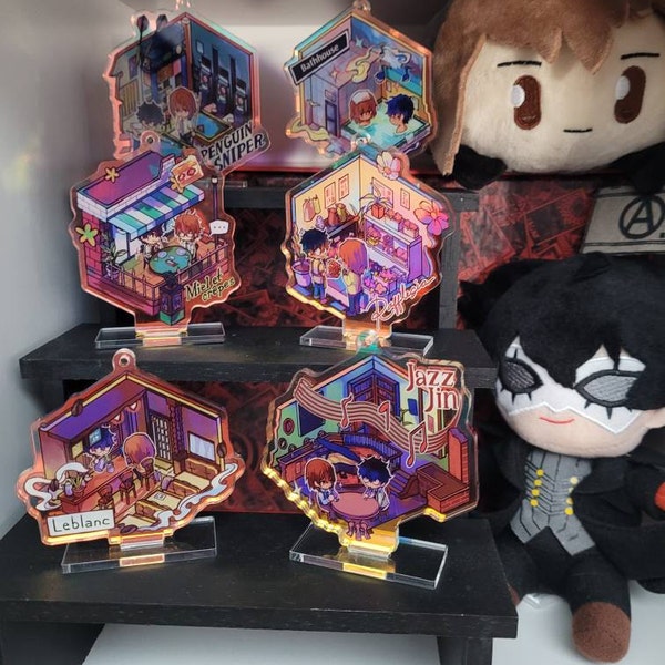 P5 Isometric Akechi & Joker Hangouts Acrylic Keychain Standees - Etsy