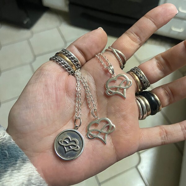 Silver Polyamory Necklace Set of 3 : Infinity Heart Jewelry - Etsy
